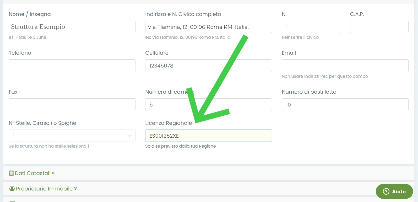 Dove trovo il Codice Licenza Regionale (CUSR) di una struttura ...